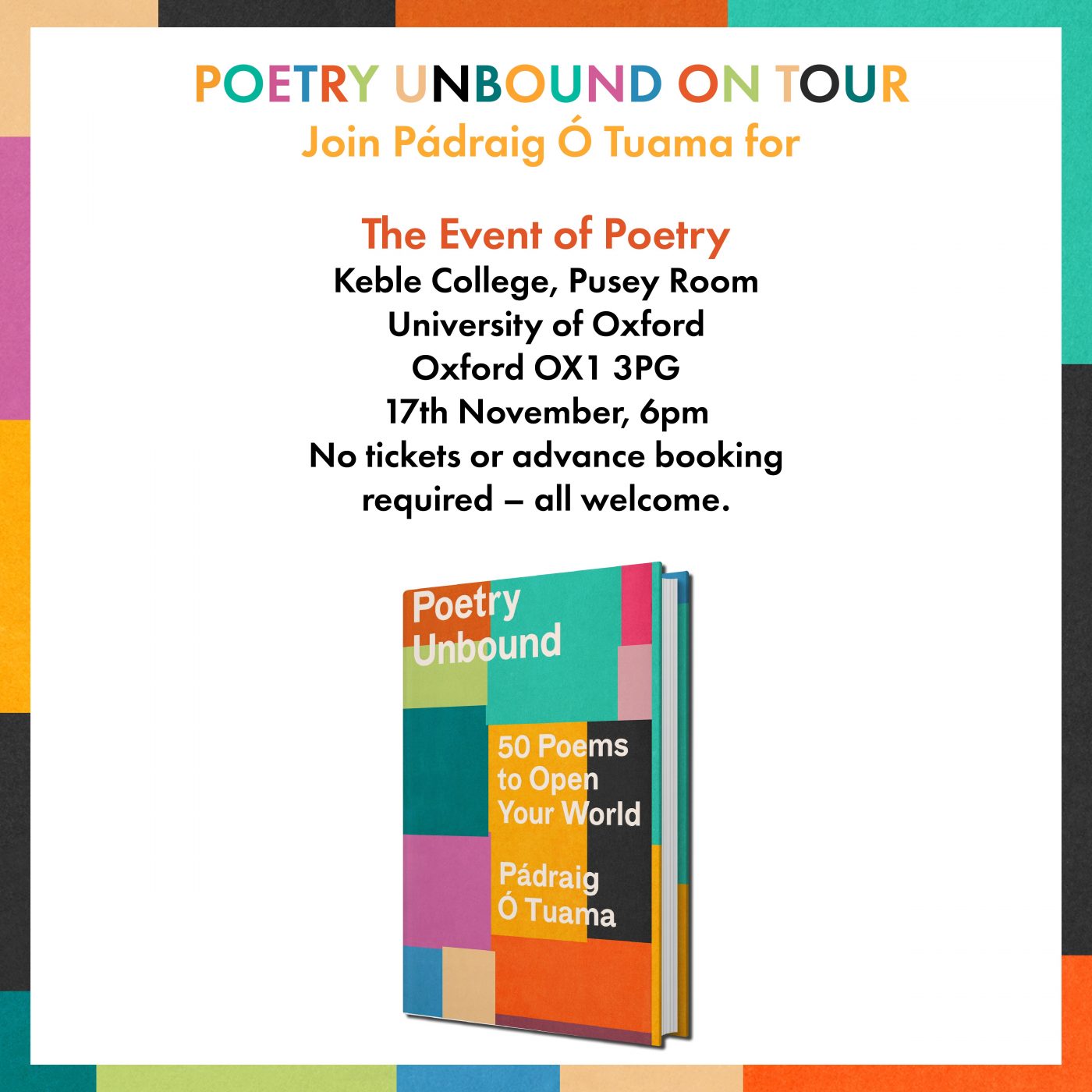 Poets at Keble ‘The Event of Poetry’ Pádraig Ó Tuama - Keble College